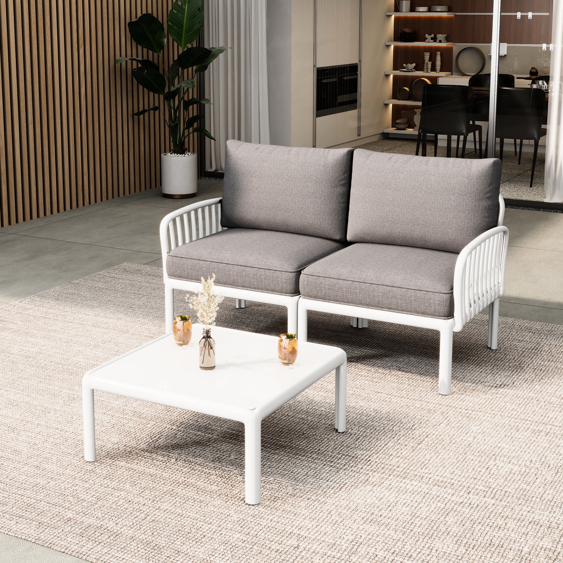 Sturdy Frame for Stability and Durability / Garden Lounging / 3 Piece ...