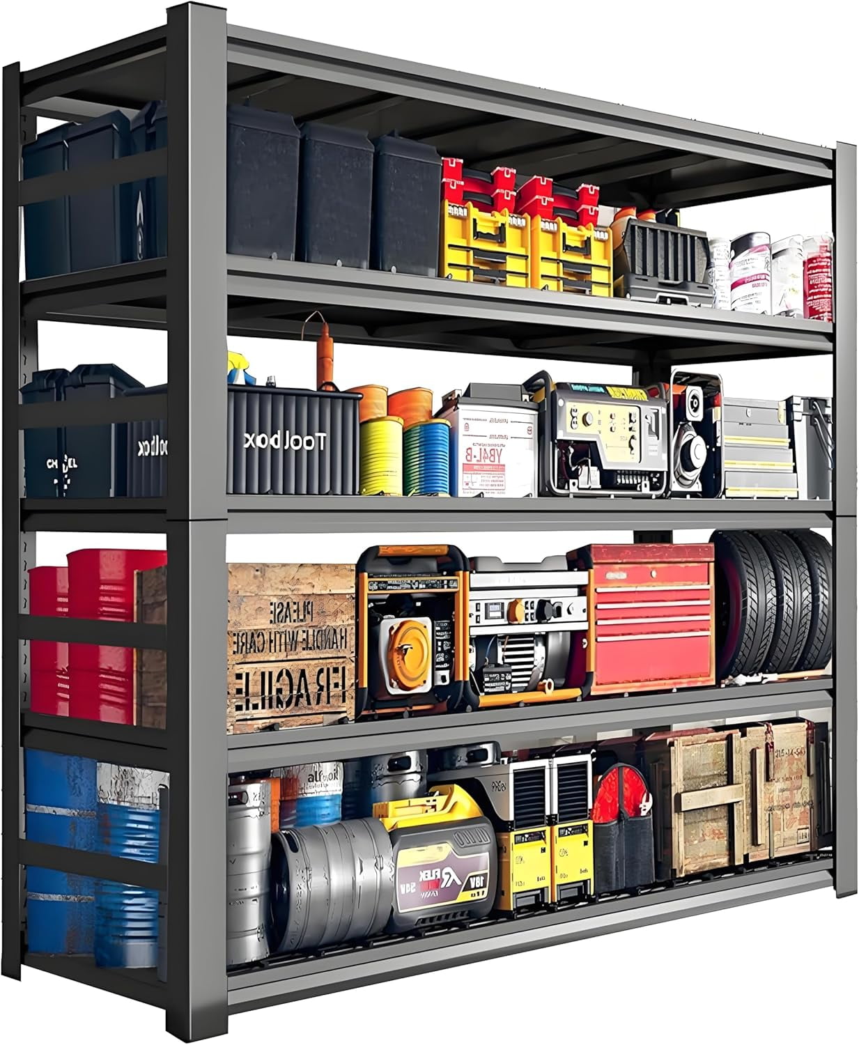 Sturdy Garage Shelving, Multifunctional Thickened Garage Storage ...