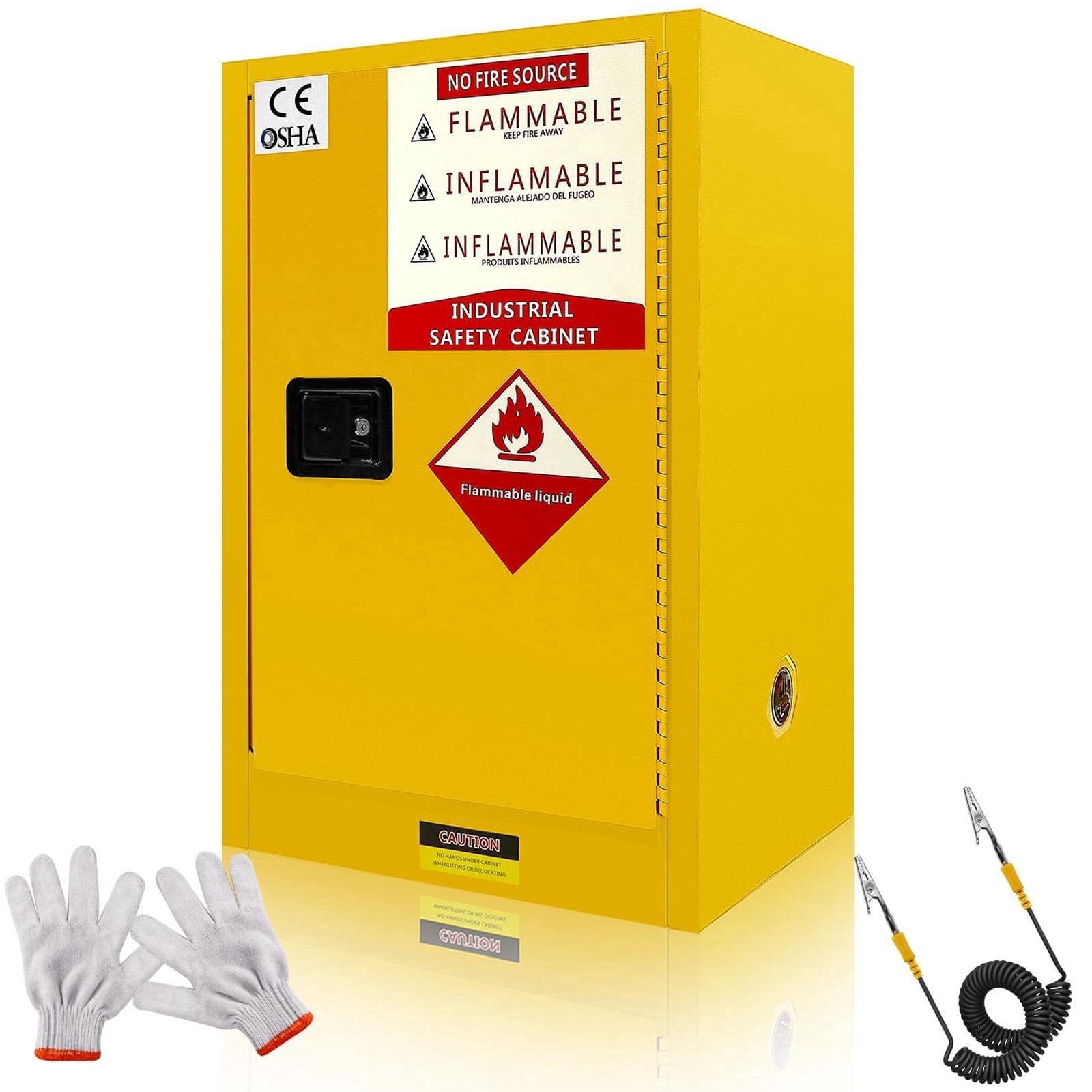 Sturdy Industrial Chemical Safety Cabinet, 14-Gallon Flammable Storage ...