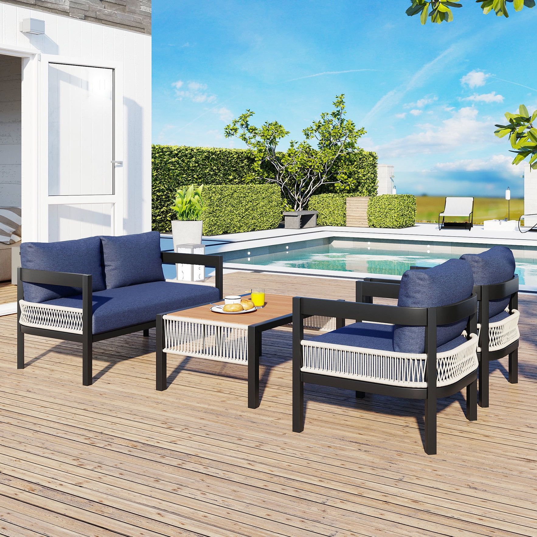 Sturdy Iron Frame, PE Wicker - Wear - resistant and Weather - resistant ...