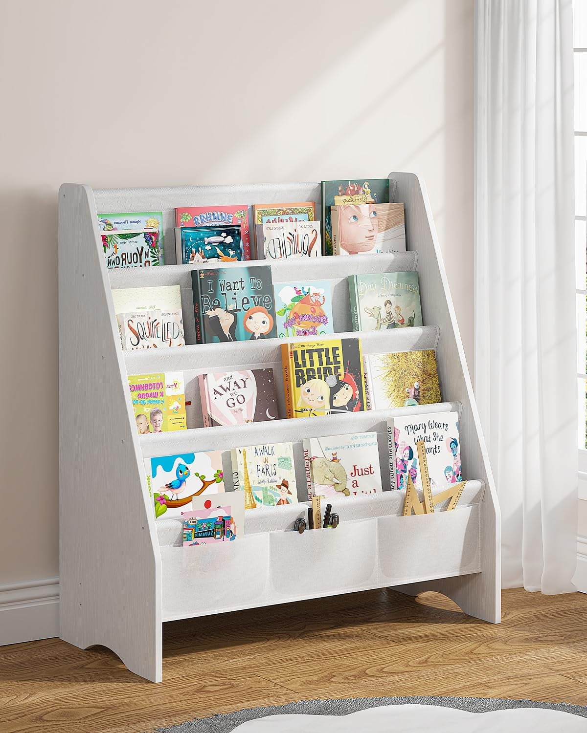 Sturdy Kids Bookshelf, Book Shelf for Kids Room with Tear-Proof Oxford ...