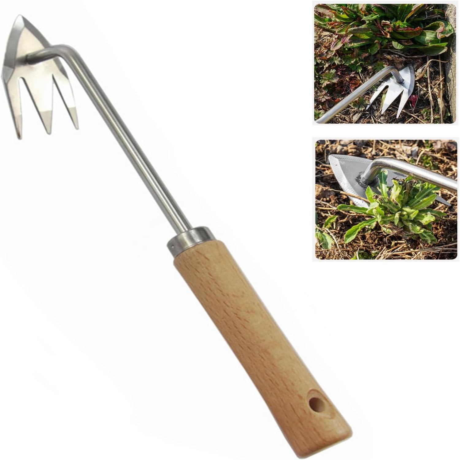 Sturdy Long Stainless Steel Handle V-Shaped Manual Hand Weeder ...