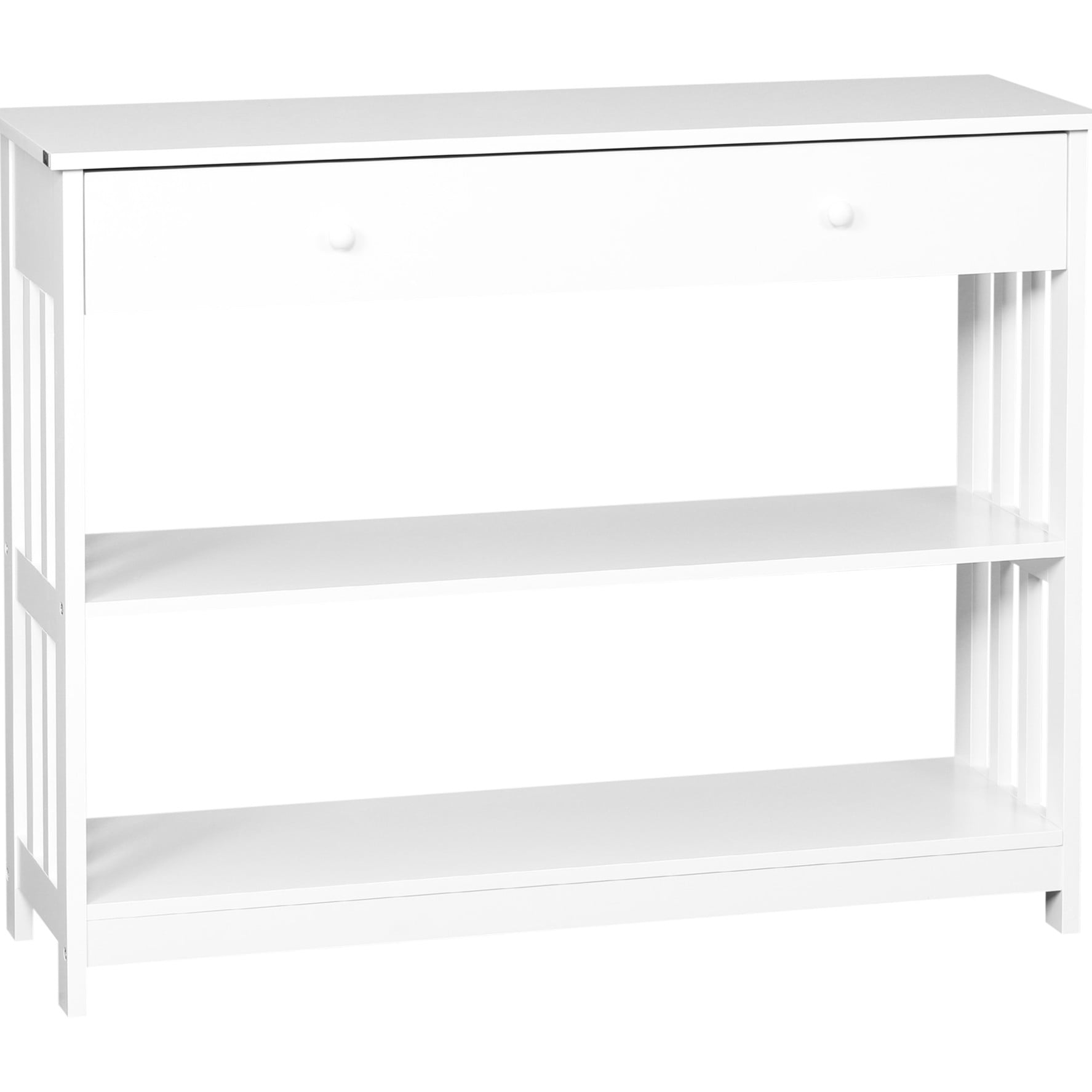 Sturdy MDF console table with slatted frame - Offers extra storage in ...