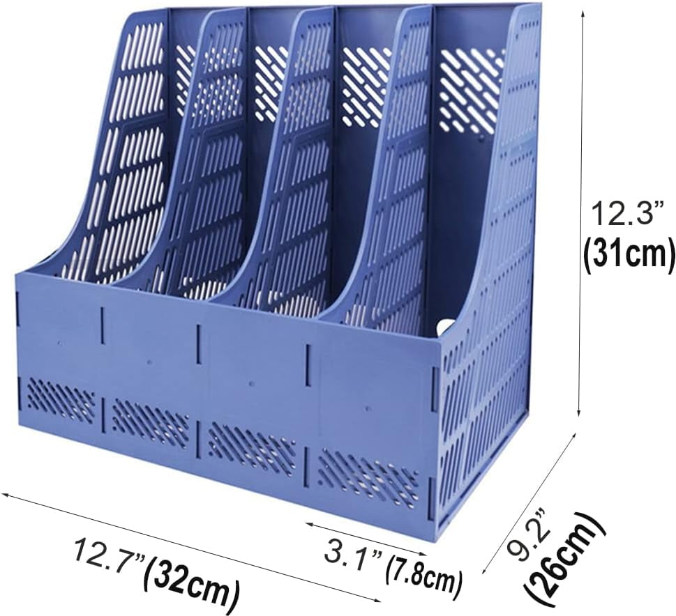 Sturdy Magazine Organizer Folder Desktop 4 Compartment File Holders ...