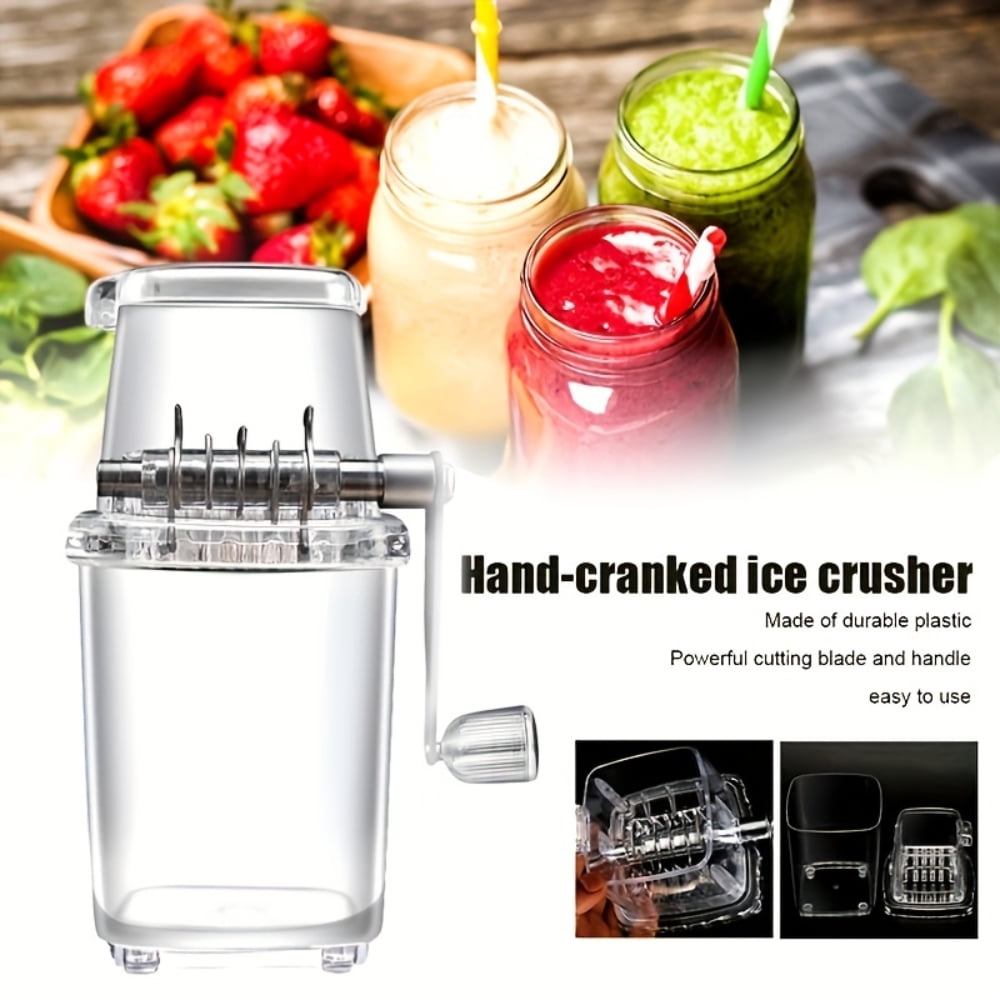 Sturdy Manual Ice Crusher for Cocktails & Smoothies - Clear Acrylic ...