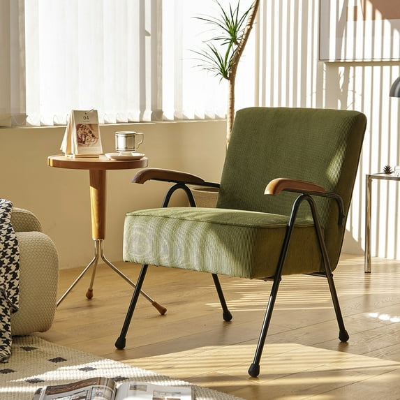 Sturdy Metal Frame Armchair / X - Shaped Legs, Meticulous Sewing / Long ...