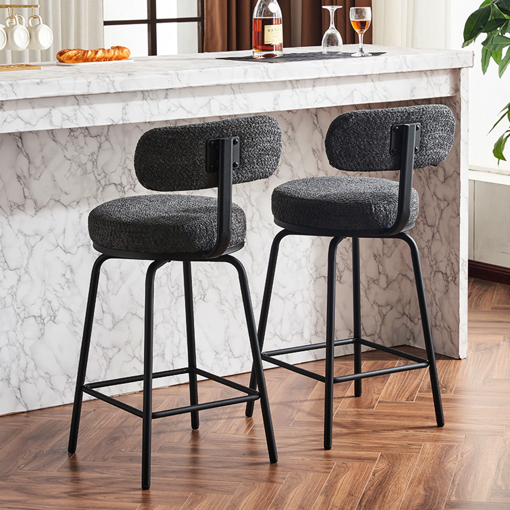 Sturdy Metal Legs & Curved Backrest - Promote Good Posture in Dining ...