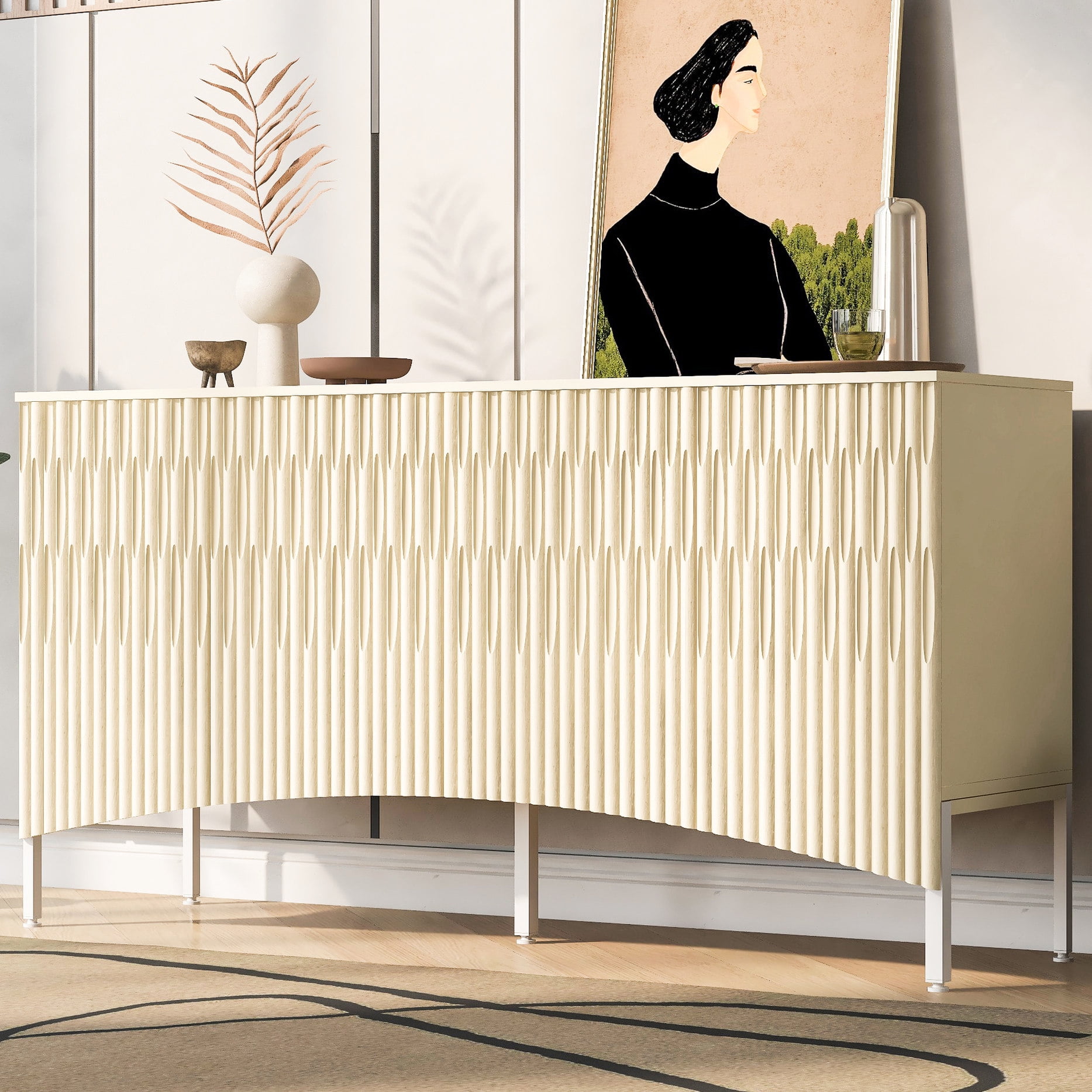 Sturdy Metal Legs for Stability - Durable Sideboard for Residential Use ...