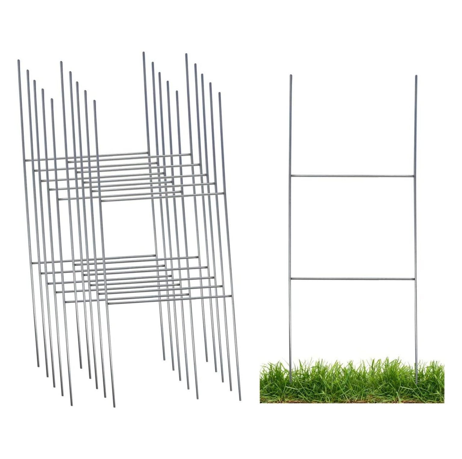 Sturdy Metal Wire Step Stake Frame for Yard Signs - 10 x 24 inch H ...
