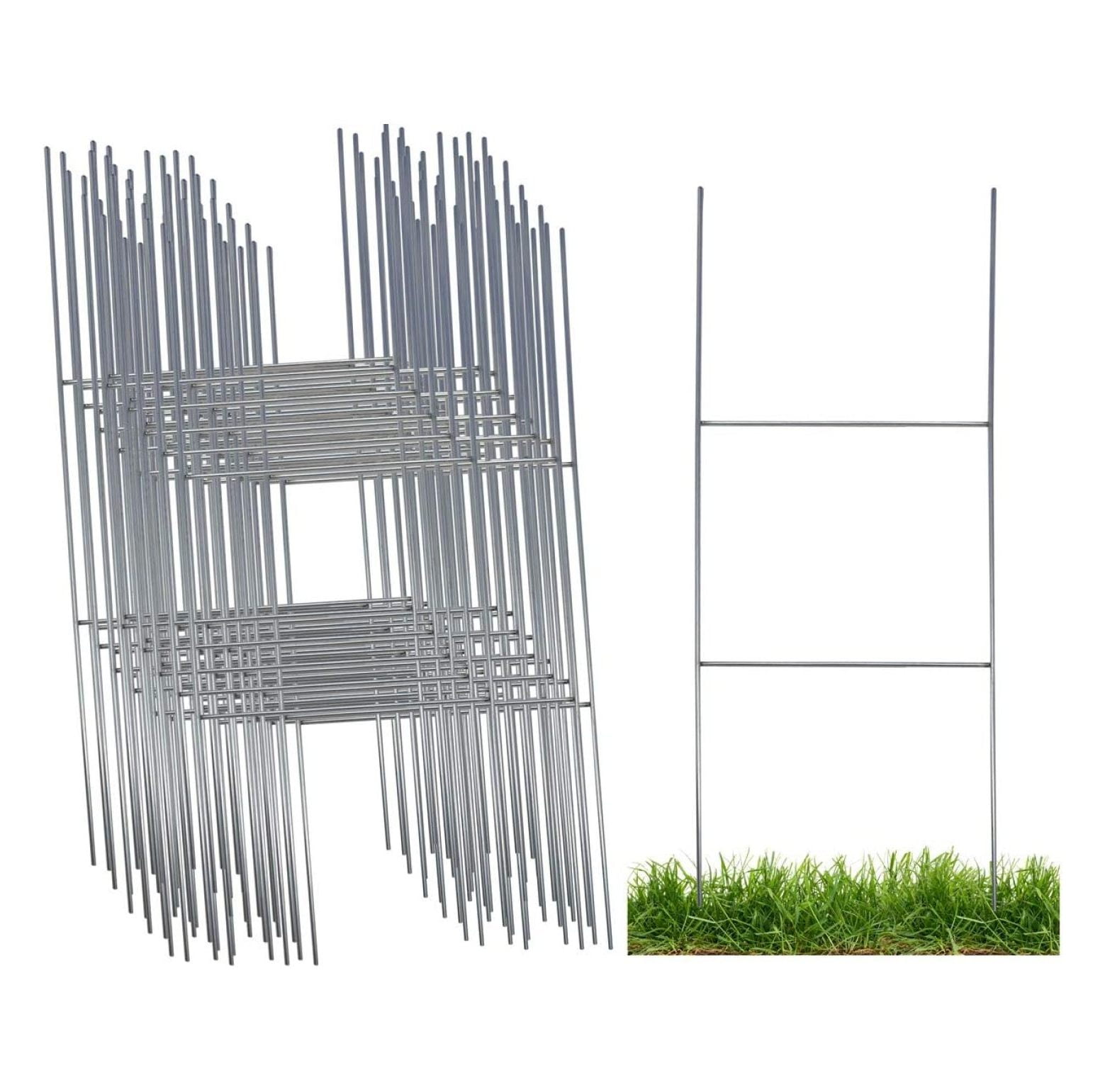 Sturdy Metal Wire Step Stake Frame for Yard Signs - 10 x 24 inch H ...