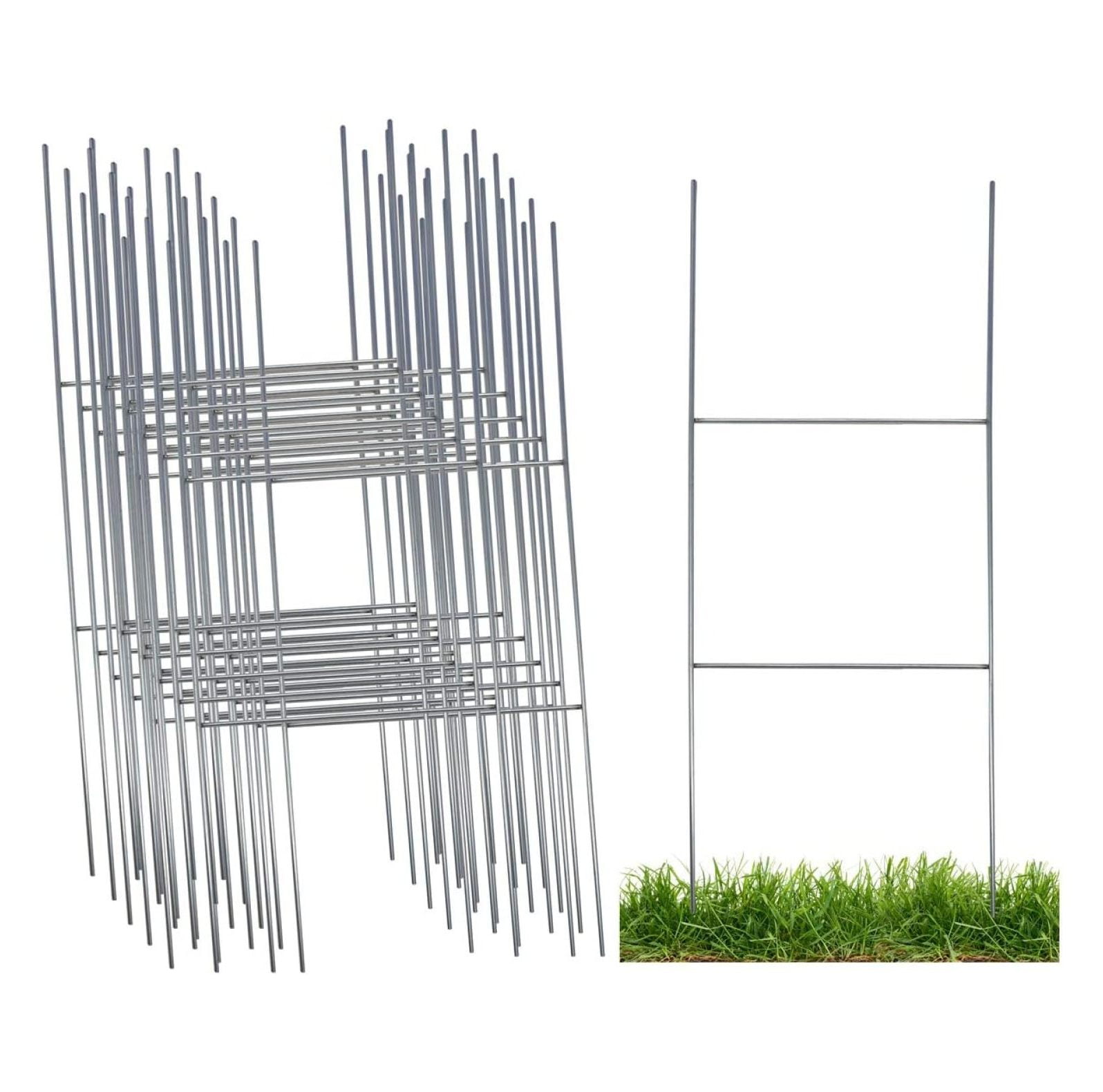 KIKIHIN Metal Wire Step Stake for Yard Signs 24 x 0.04 inch Yard Signs ...