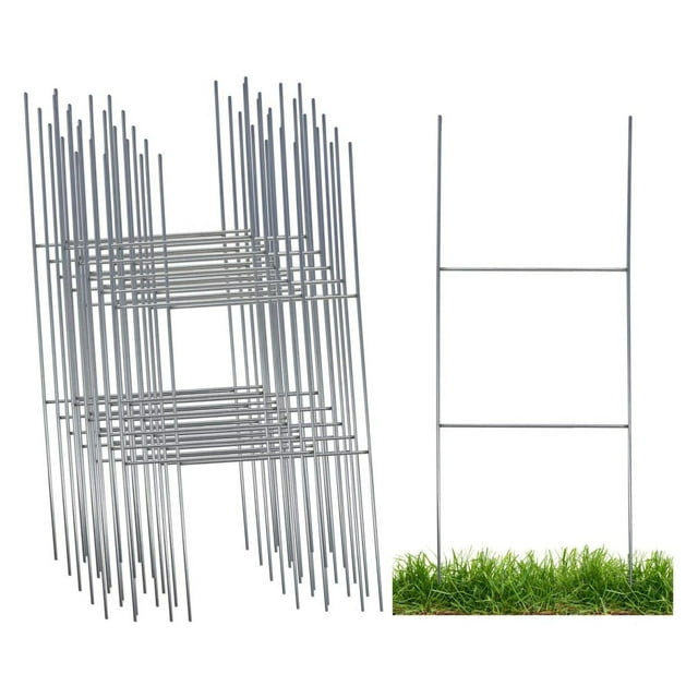 Sturdy Metal Wire Step Stake for Yard Signs 10 x 24 inch H Frame Wire ...