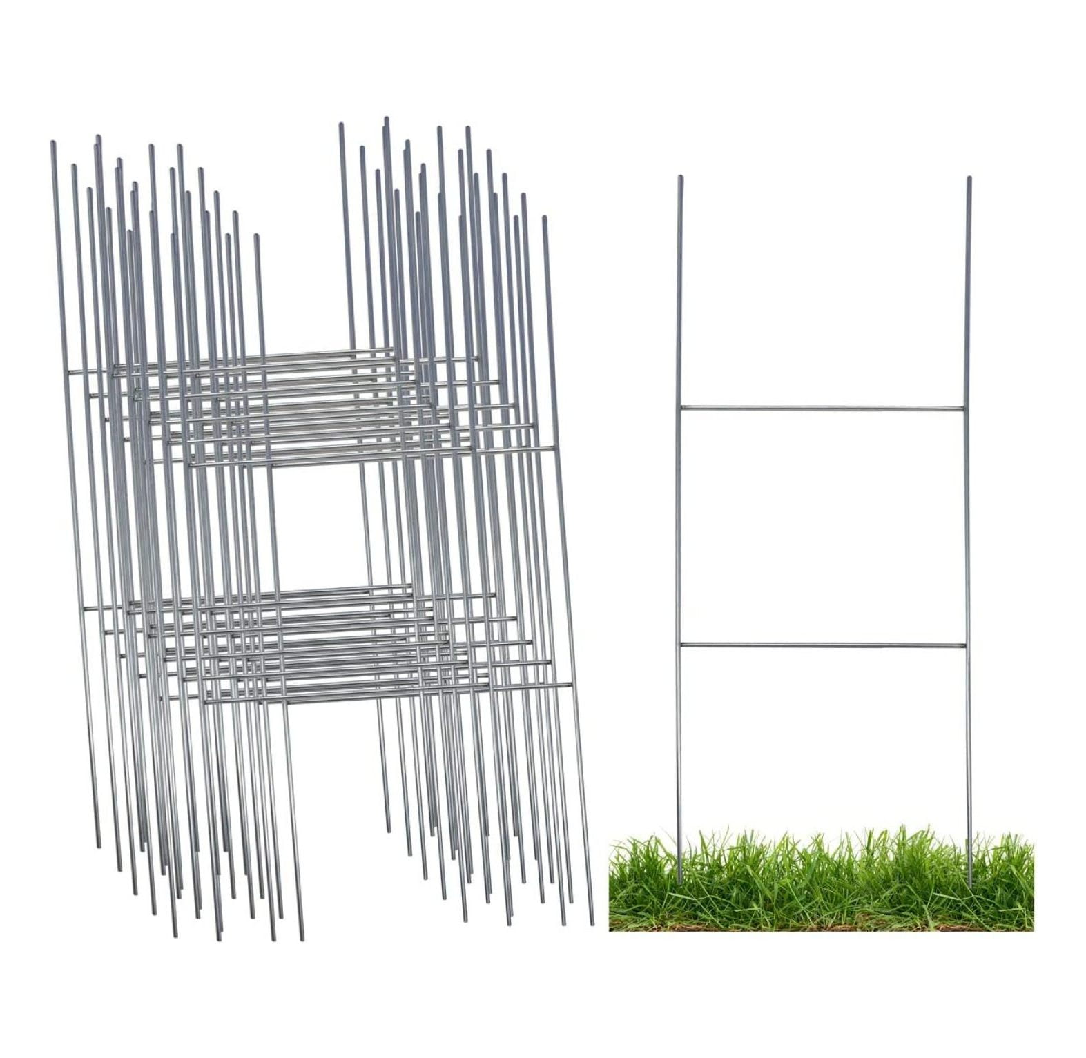 Sturdy Metal Wire Step Stake for Yard Signs 10 x 24 inch H Frame Wire ...
