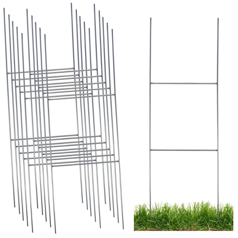 Sturdy Metal Wire Yard Stakes for Yard Signs, 10 x 24in H Frame, 10 ...