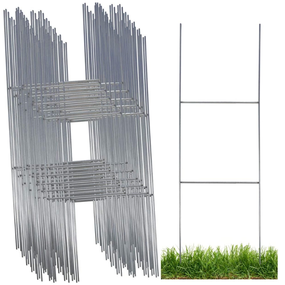 Heavy-Duty Outdoor Lawn Metal Wire Yard Stakes for Signs, 10 x 24in H ...