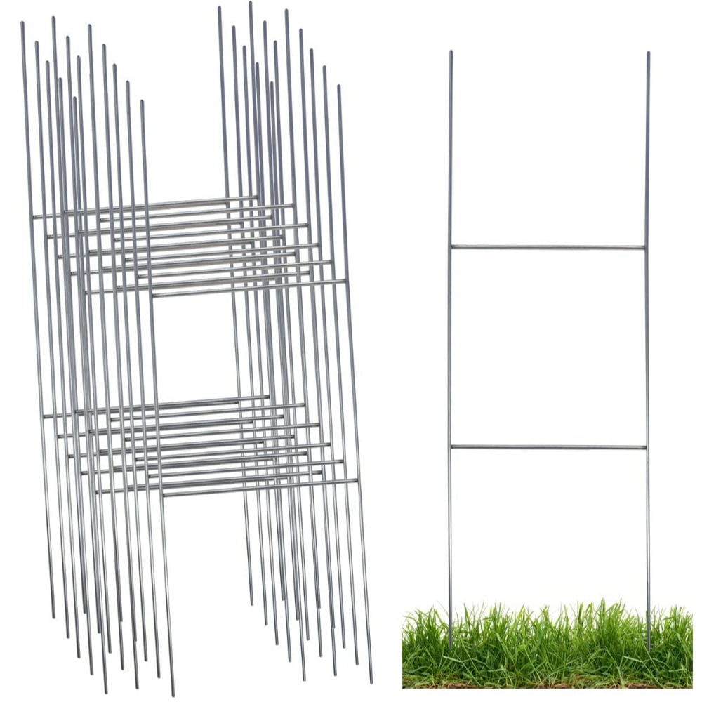Sturdy Metal Wire Yard Stakes for Yard Signs, 10 x 24in H Frame, 15 ...