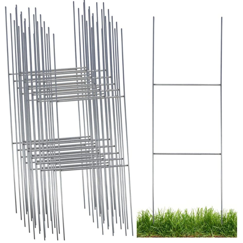 Heavy-Duty Outdoor Sturdy Metal Wire Yard Stakes for Signs, 10 x 24in H ...