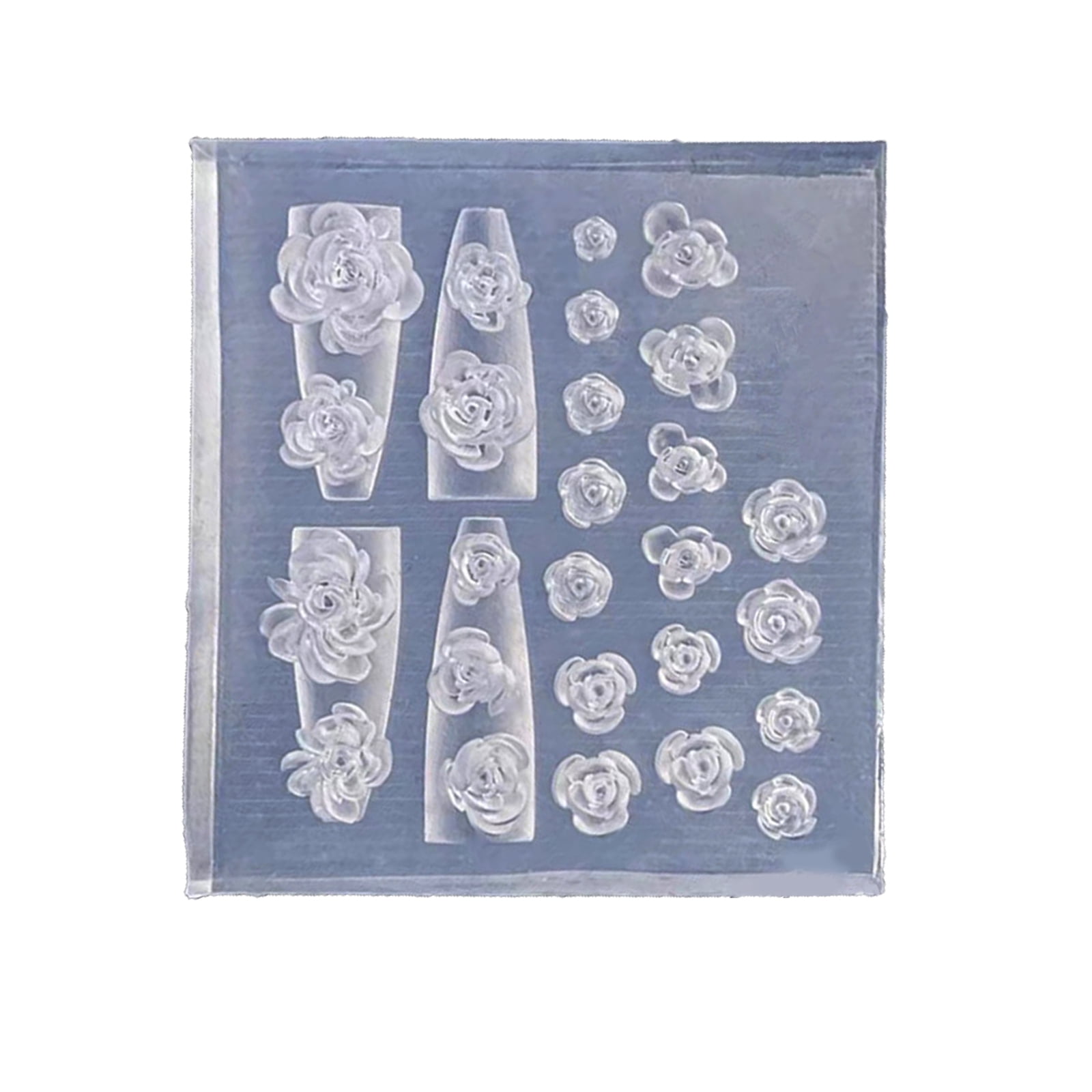 Sturdy Nails Art Embossing Mold Rose Flowers Silicone Mould for ...