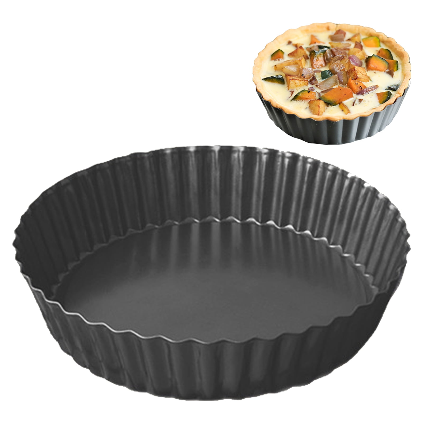 Sturdy Nonstick Tart Pan - Removable Bottom, 6/8/10In Round Carbon ...