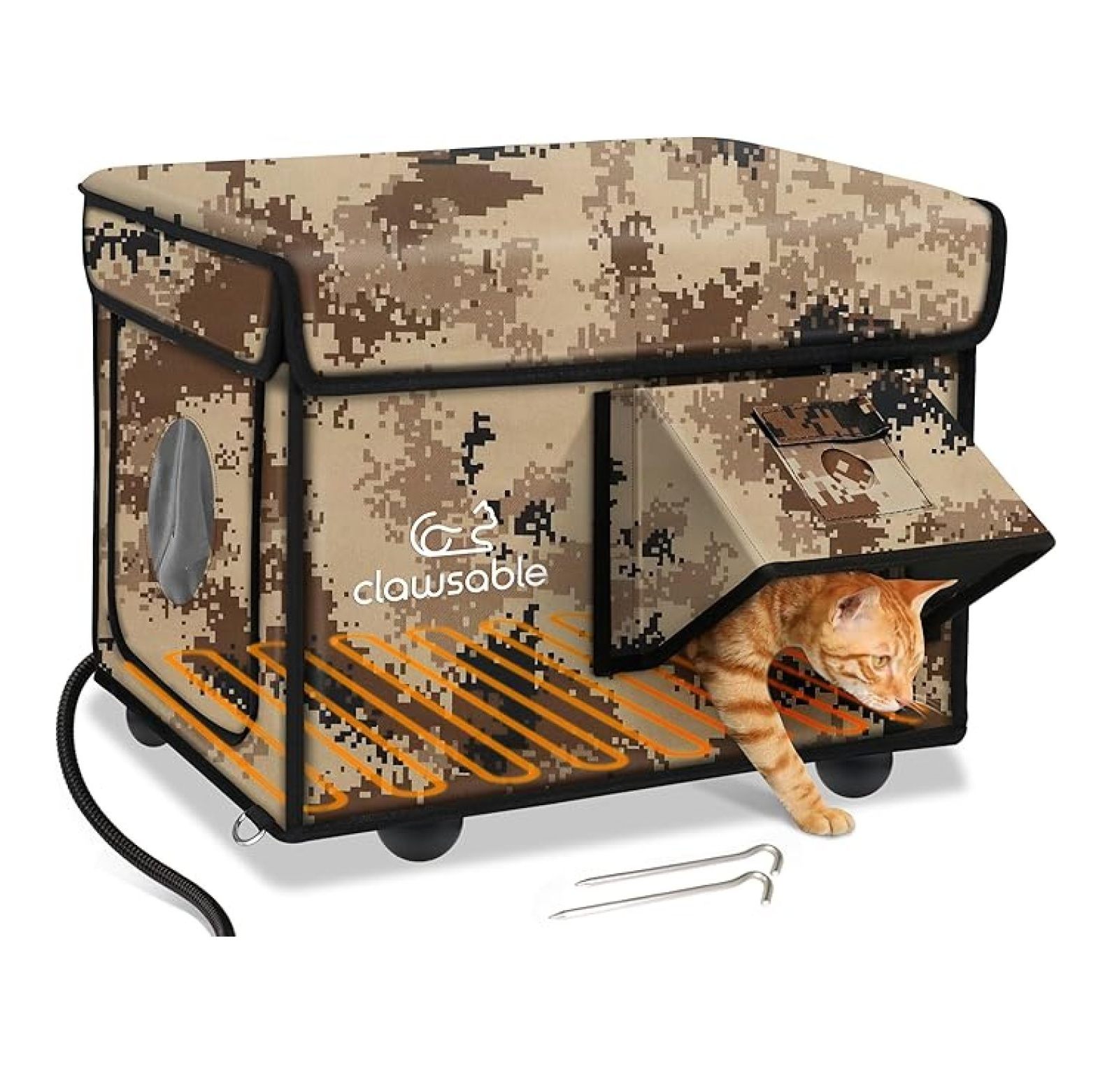 Sturdy Outdoor Heated Cat House for Winter, Insulated Heated Cat House ...