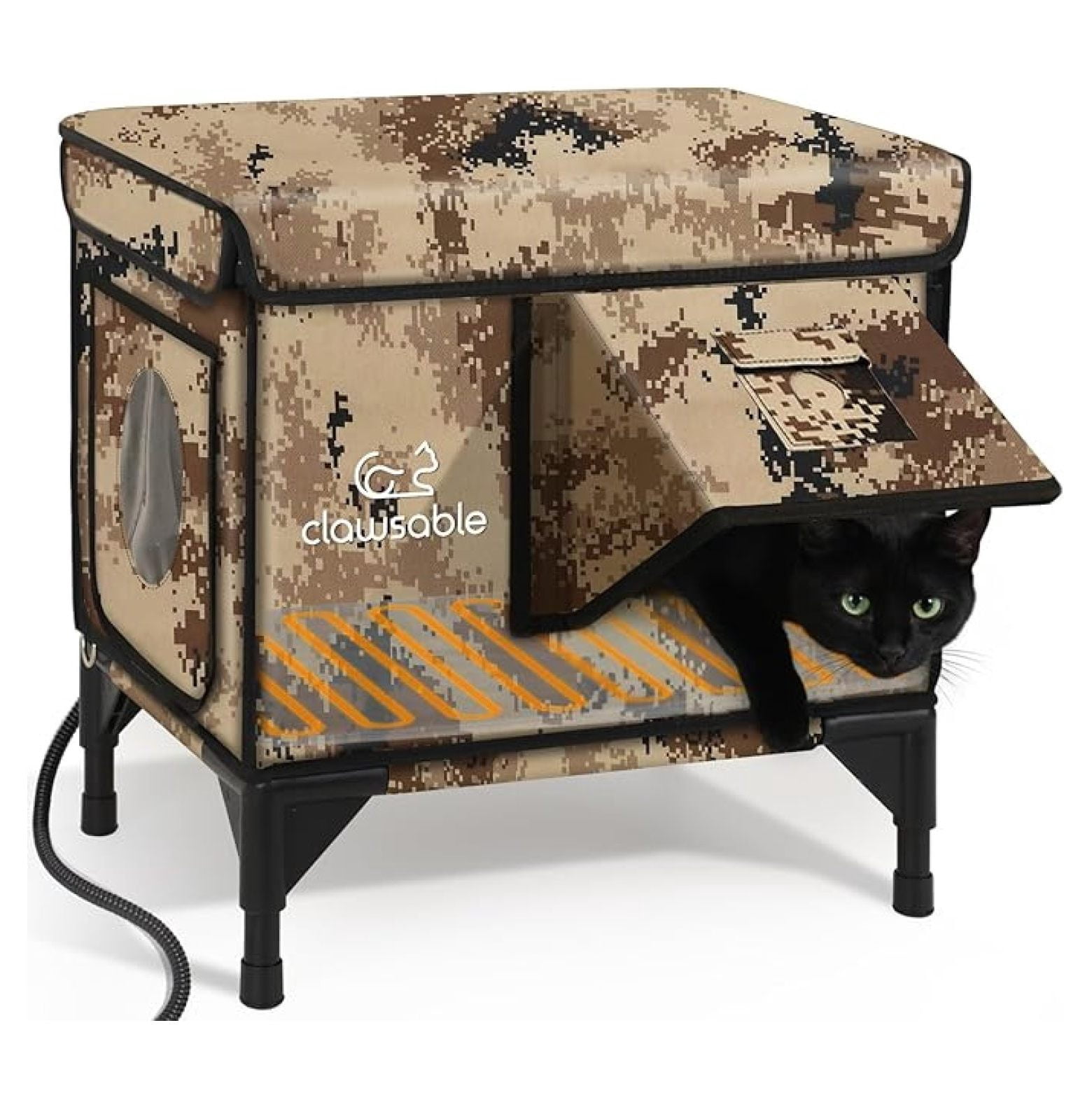 Sturdy Outdoor Heated Cat House for Winter, Insulated Heated Cat House ...