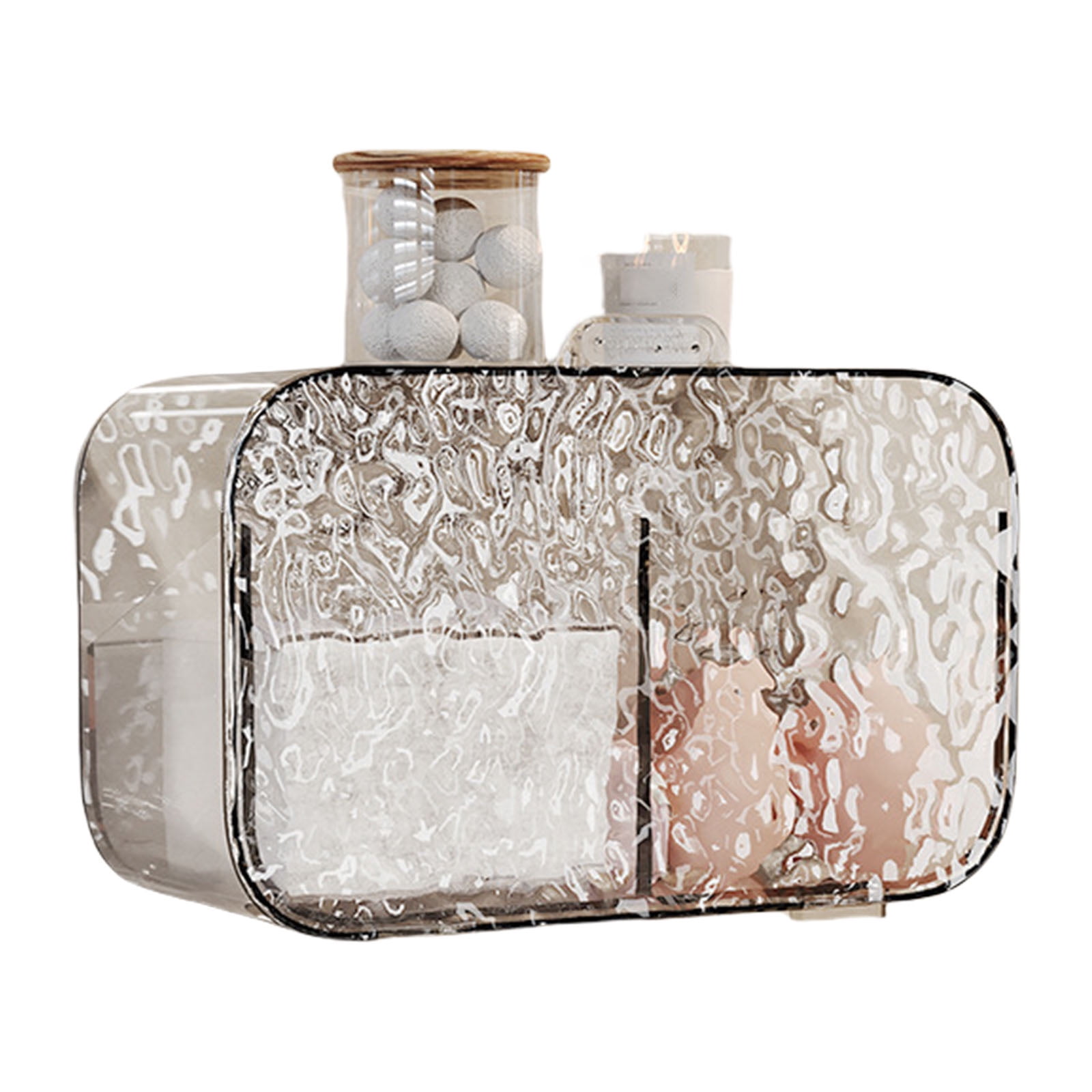 Sturdy Plastic Makeup Pad Storage Dispenser Wall Mount Design Enhances ...