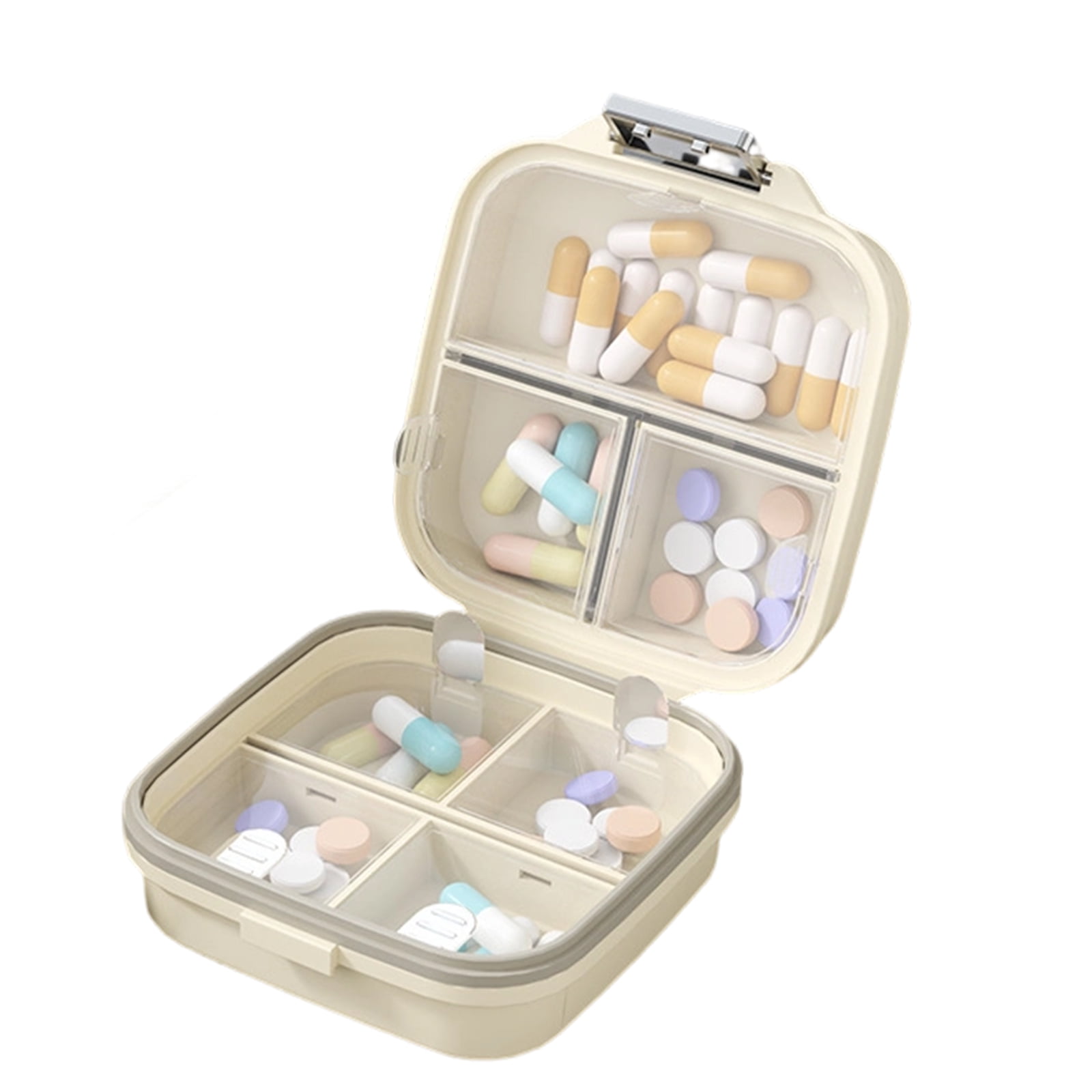 Sturdy Plastic Pills Case Clear Sections Easy Medication Identification ...