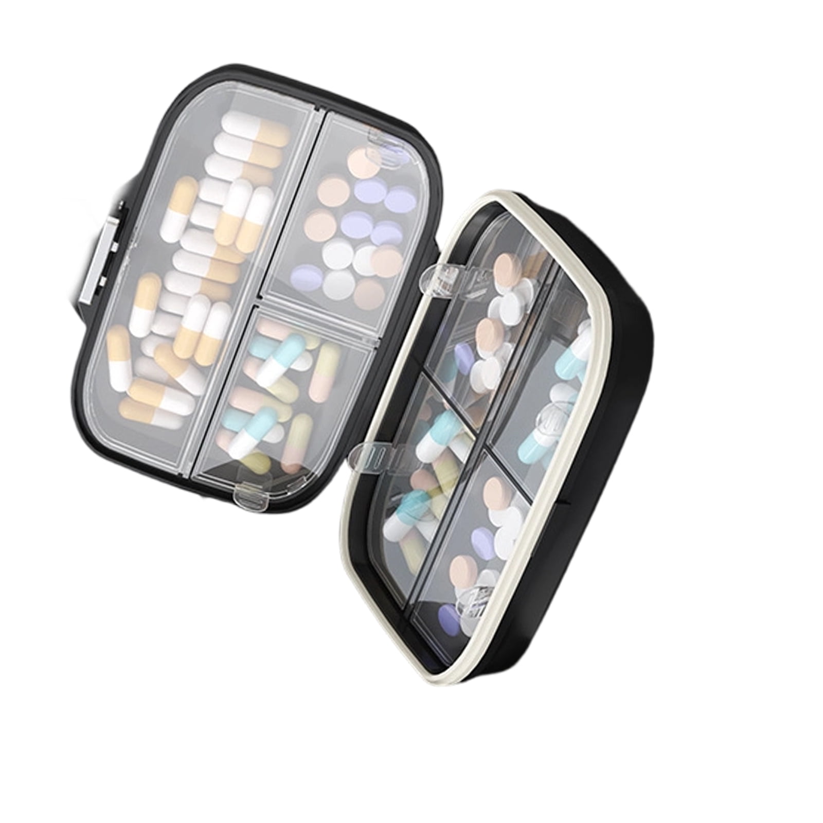 Sturdy Plastic Pills Case Clear Sections Easy Medication Identification ...