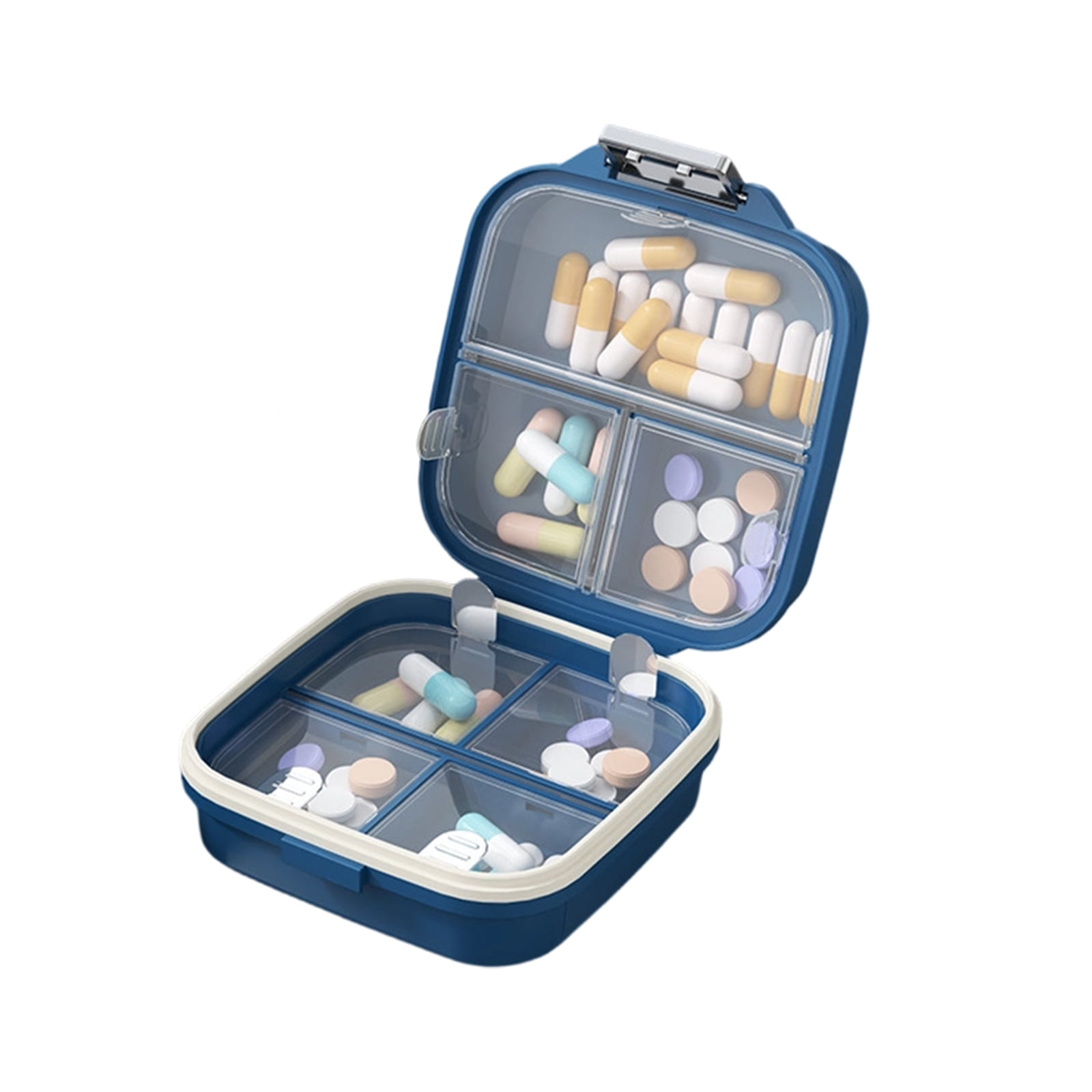 Sturdy Plastic Pills Case Clear Sections Easy Medication Identification ...