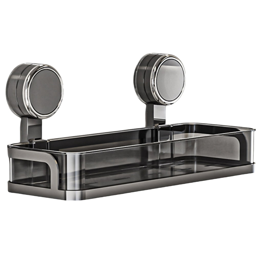 Sturdy Plastic Suction Shelf Storage Rack For Bathrooms Kitchens And ...