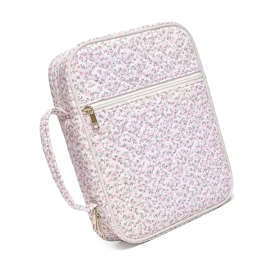 Sturdy Quilted Book Bag Zippers Closure Storage Pouches For Large Study ...