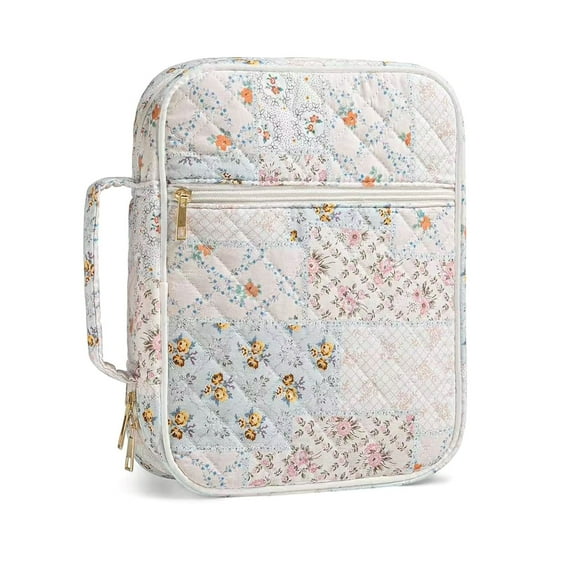 Sturdy Quilted Book Bag Zippers Closure Storage Pouches For Large Study ...