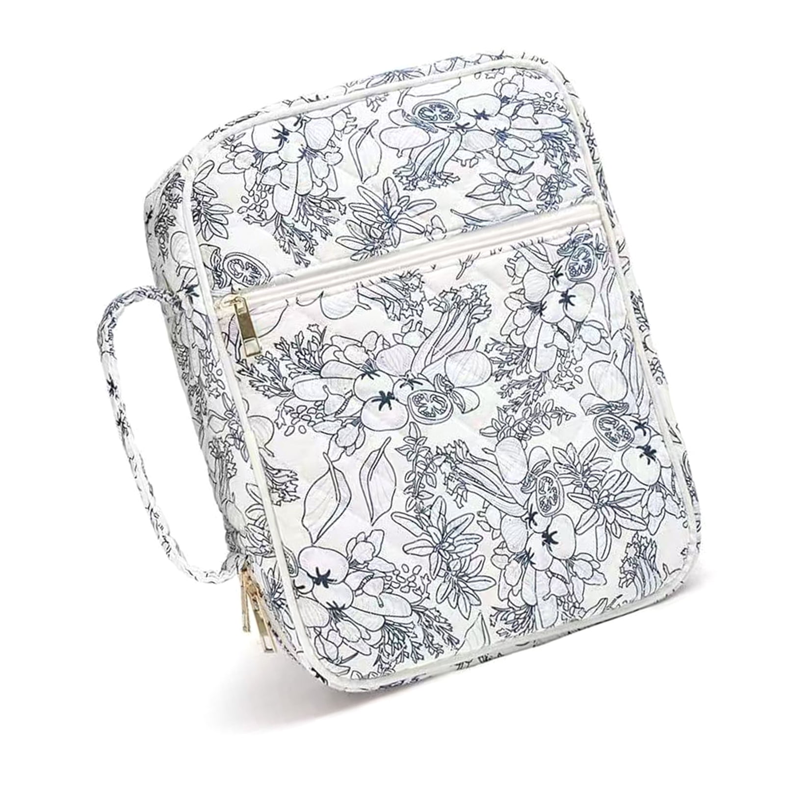 Sturdy Quilted Book Bag Zippers Closure Storage Pouches For Large Study ...