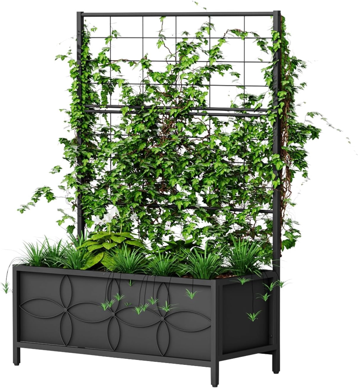Sturdy Raised Garden Bed with Trellis (15.75 x 35.43 x 48.8 in) for ...