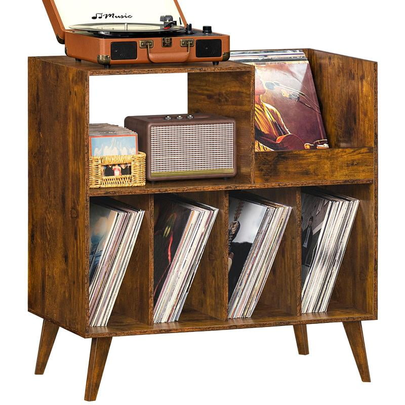 Sturdy Rubberwood Vinyl Record Rack, Designed to Hold 300 Albums ...