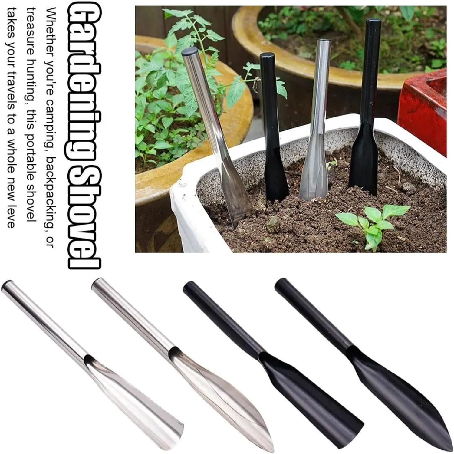 Sturdy Stainless Steel Leaf-shaped Garden Trowel for Efficient Planting ...