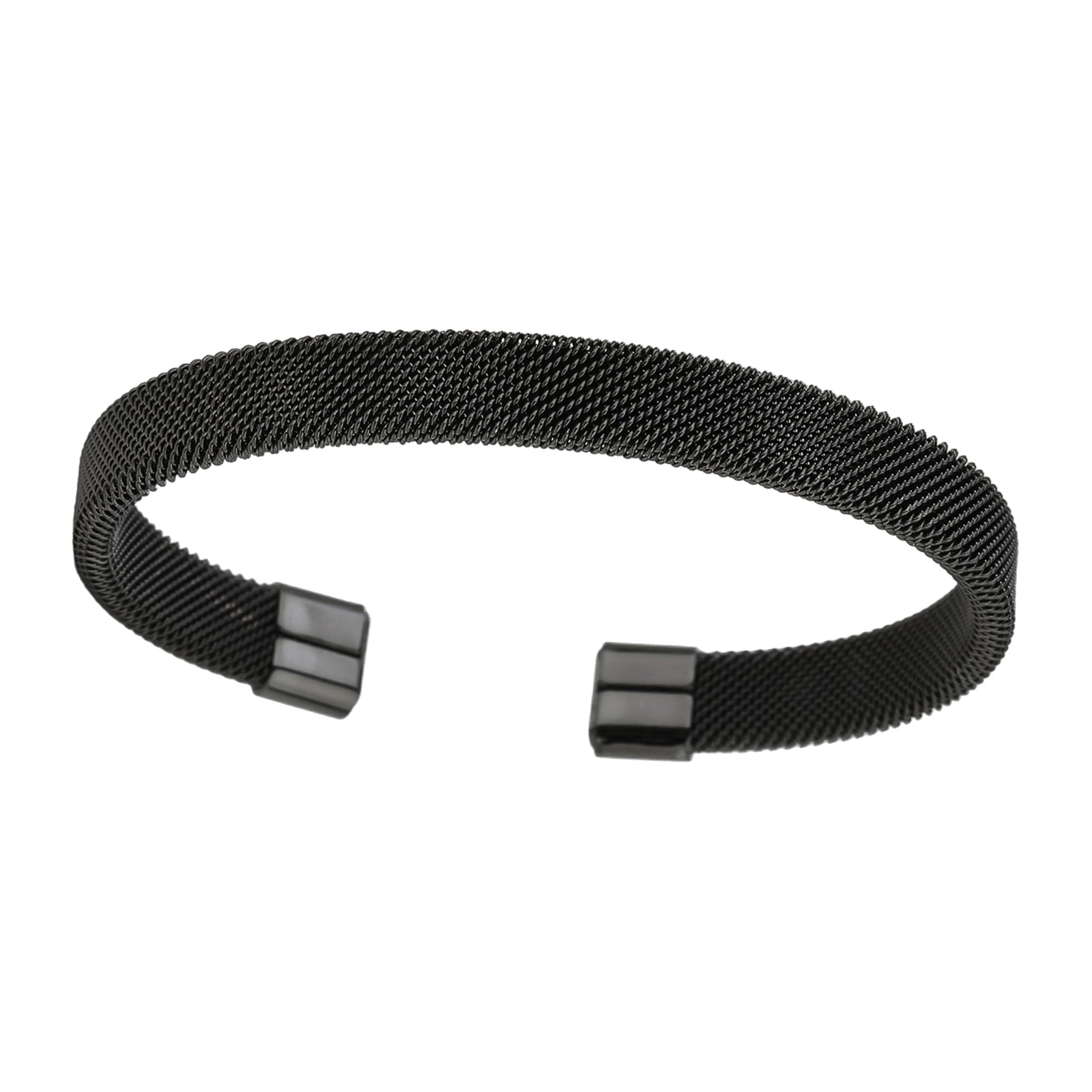 Sturdy Stainless Steel Open Cuff with Mesh Design Unisex C Shaped ...