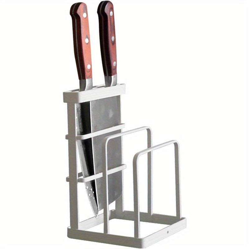 Sturdy Steel-Wire Knife Block Organizer - 3-Slot Knife Holder with 2 ...