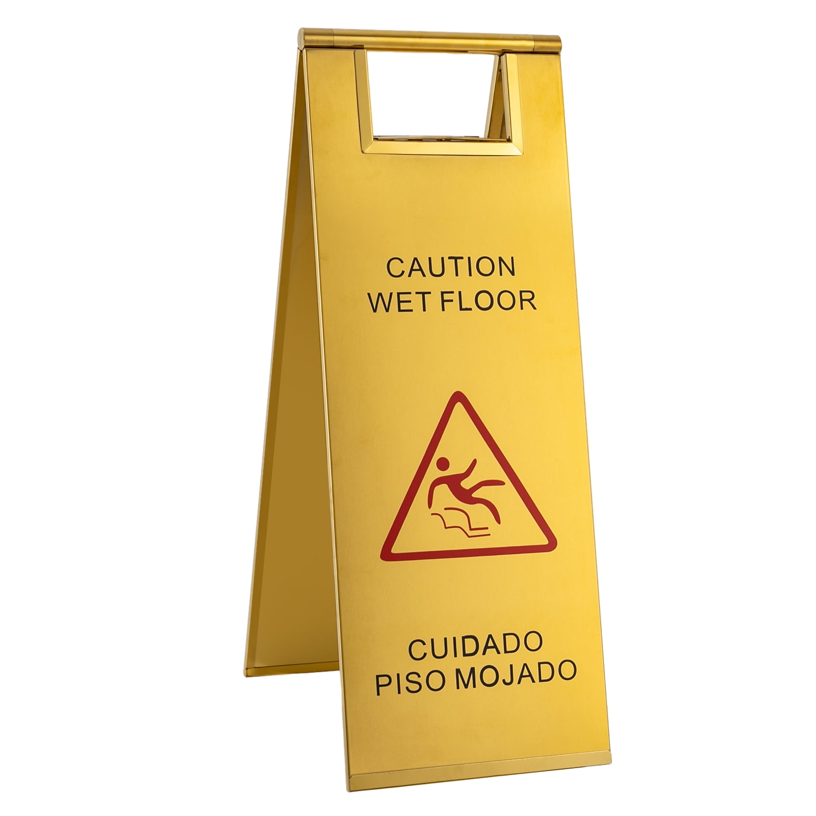 Sturdy Wet Floor Sign, Set of 2, A-Frame Shape, Polished Stainless ...