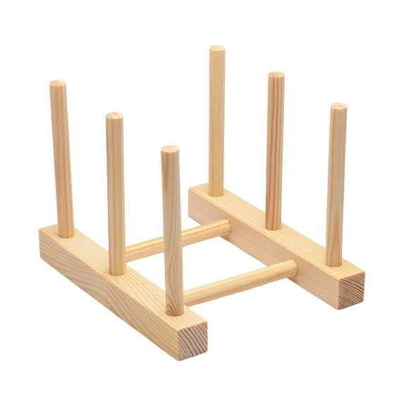 Sturdy Wooden Dish Rack Multi Tiers Kitchen Organiser with Ventilated ...