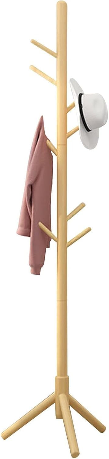 Sturdy Wooden Hall Tree 66 * 18in Standing Coat Tree Rack Wood Floor ...