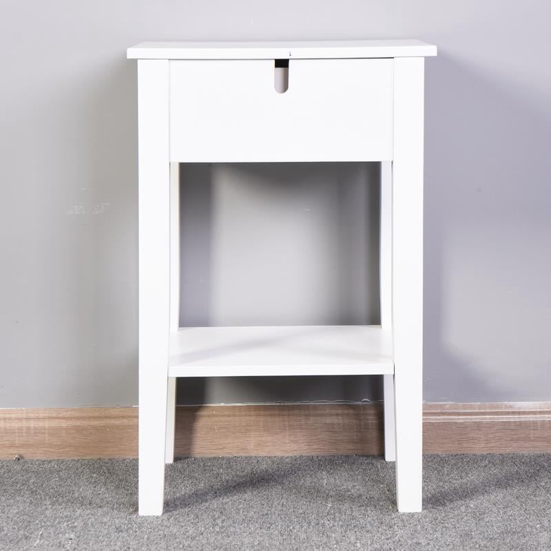 Sturdy and Durable White Bathroom Floor-standing Storage Table with a ...