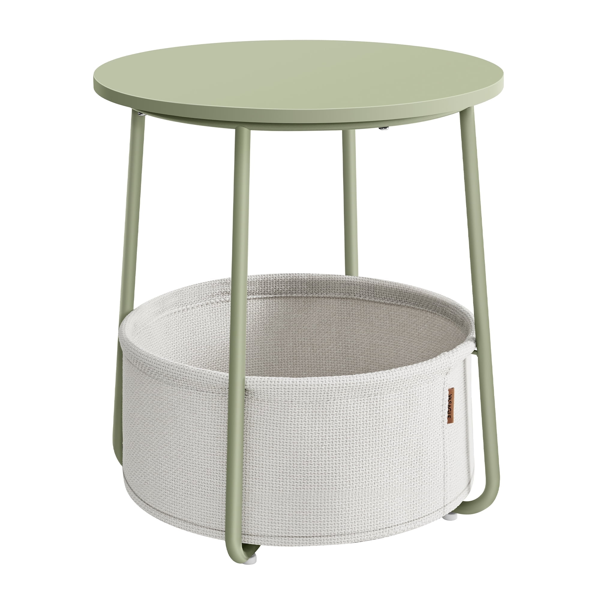 Sturdy and Stable Particleboard Steel Polyester End Table, Laurel Green ...
