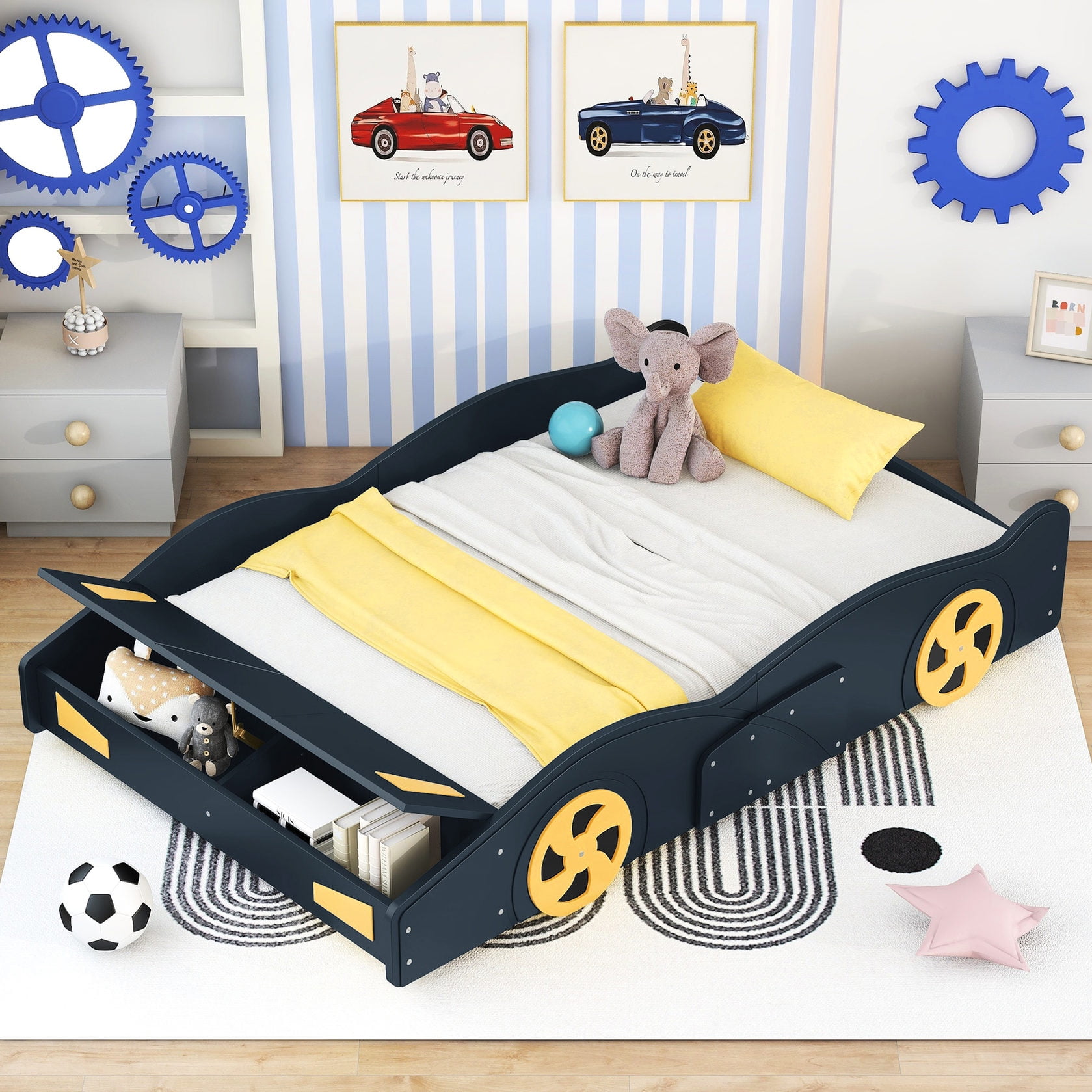Sturdy slats support | Race car bed for comfort and safety | Practical ...