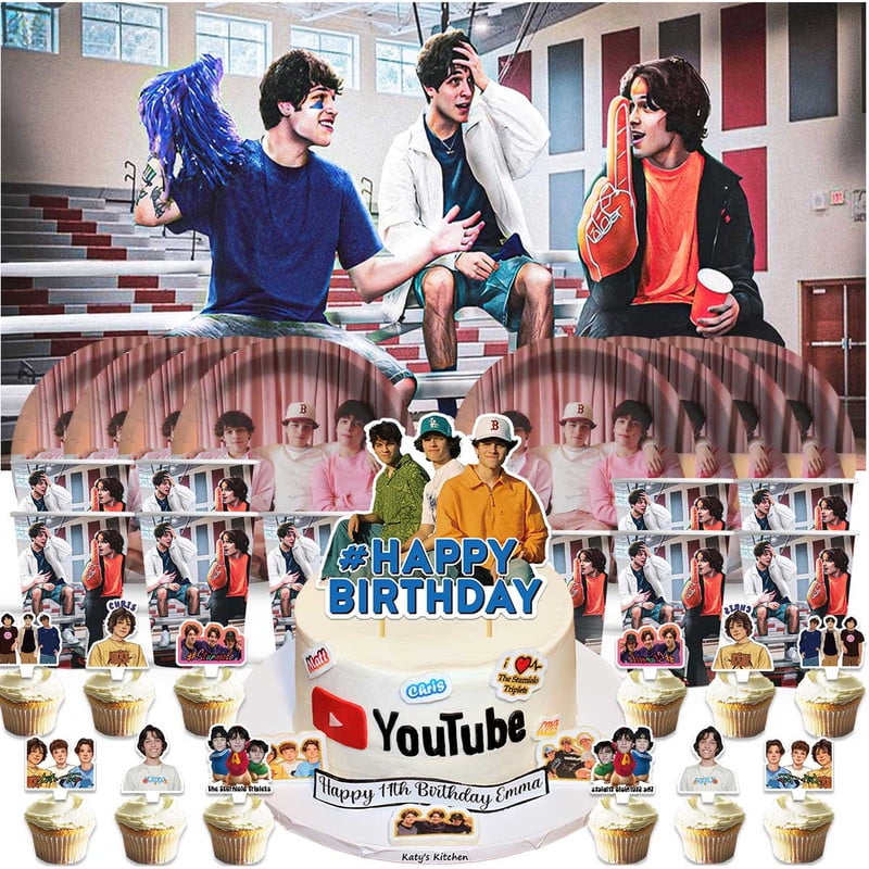 Sturniolo Triplets Birthday Cups Party Supplies Decor Backdrop Paper ...