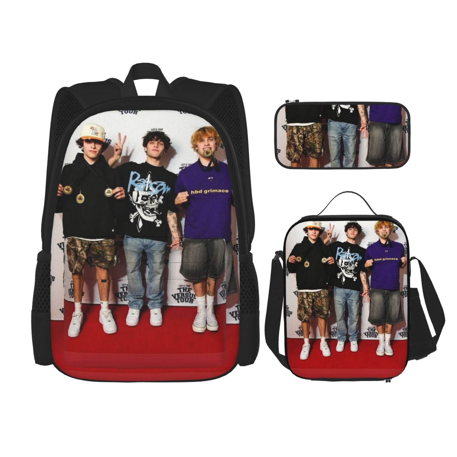 Sturniolo Triplets Bookbag Backpack With Lunch Box and Pencil Case 3 ...