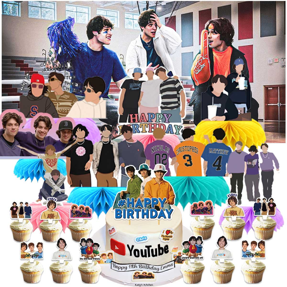 Sturniolo Triplets Party Supplies Honeycomb Centerpieces Table Toppers ...