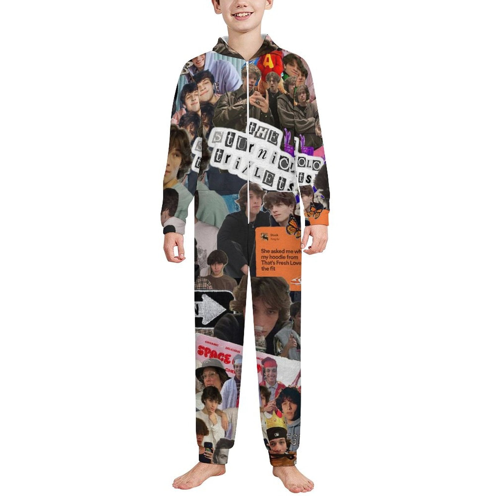 Sturniolo Triplets Kids Pajamas One Piece Hooded Union Suit Onesie PJs ...