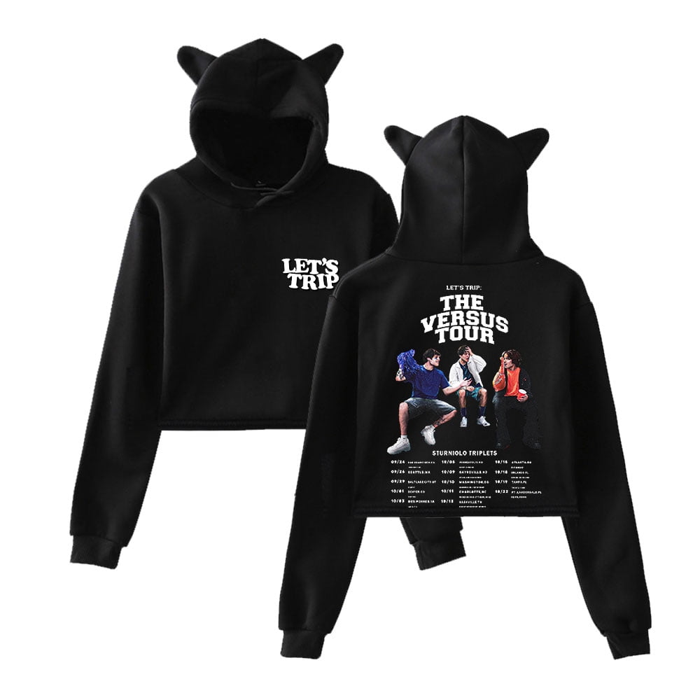 Sturniolo Triplets Merch Let's Trip 2023 The Versus Tour Cat Ear Hoodie ...