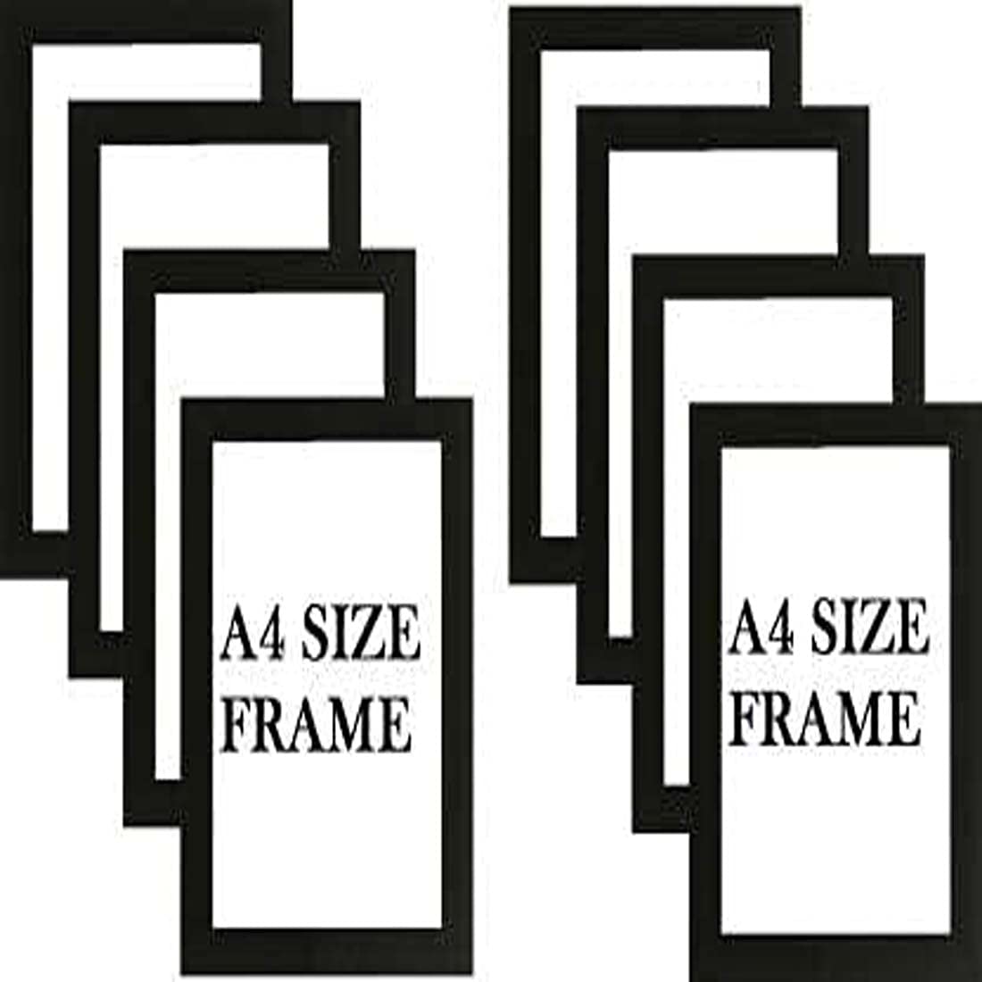 Stuthi Arts A4 Size Wood Wall Mdf Photo Frame (Black,8 Photos, Documents) - Walmart.com